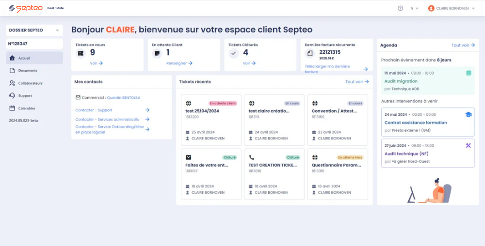 Se connecter à votre Espace Client Septeo
